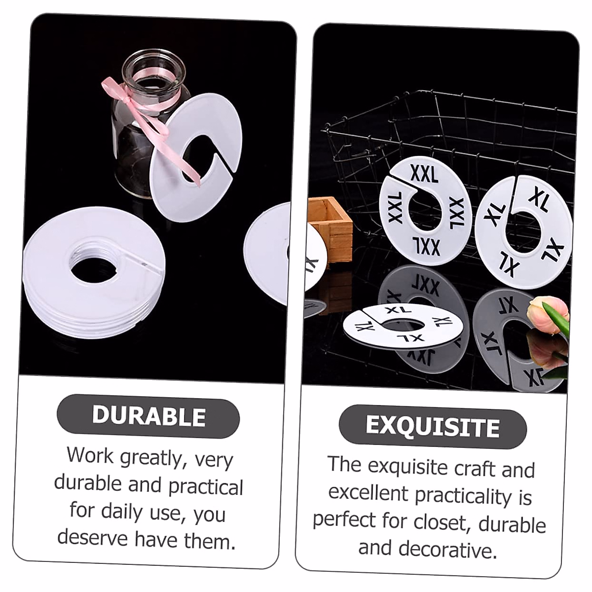 Cabilock Clothes Size Dividers Round 20 Pack Closet Wardrobe Separator Hooks for Easy Hanging