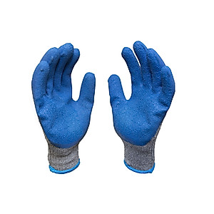 G & F Products Rubber Latex Coated Work Gloves for Construction, Blue, Crinkle Pattern, X-Large (Sold by dozen, 12 Pairs) (1511XL-DZ)