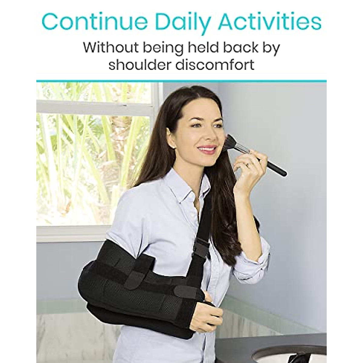 Vive Shoulder Abduction Sling - Immobilizer for Injury Support - Pain Relief Arm Pillow for Rotator Cuff, Sublexion, Surgery, Dislocated, Broken Arm - Brace Includes Pocket Strap, Stress Ball, Wedge