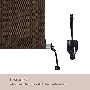 VICLLAX Outdoor Roller Shade, Patio Cordless Blinds Roll Up Shade (8' W X 8' L), Mocha