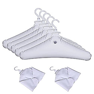 Coat Hanger 5pcs/Pack Inflatable Clothes Hanger Foldable Creative Hanger No Trace Rotatable Clothing Storage Holder Clothes Hanger (Color : 5pcs White)