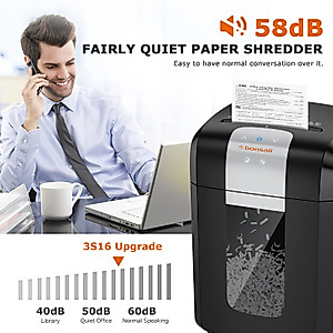 Bonsaii 14 Sheet Paper Shredder for Office, 60-Mins Cross-Cut P-4 Level Paper Shredder Shreddable Document/Mails/CDs/Credit Cards with 4.2 Gal Pullout Basket, Jam Proof & 4 Casters(3S16 Upgrade)