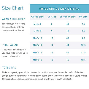 Totes Men's Chelsea Rain Boots, Black, 10