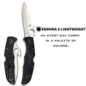 Spyderco Endura 4 Signature Knife with 3.80" VG-10 Steel Blade with Emerson Opener and FRN Handle - PlainEdge - C10PGYW