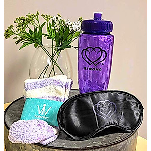 Get Well Soon Cancer Care Package for Women Comfort Gift for Chemo Patient or Any Woman in The Hospital or Ill - Encouragement to Be Strong (Purple Represents All Cancers)
