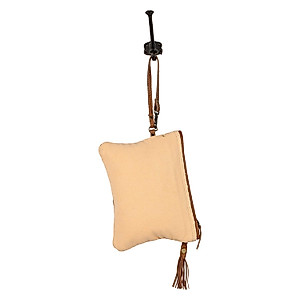 Myra Bag Orange Sparsh Upcycled Canvas & Leather Pouch Wristlet Bag S-1585