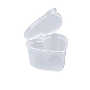 Sewroro Heart Shaped Storage Containers: 25PCS Transparent Plastic Boxes Heart Shaped Leakproof Containers with Lids for Liquid Foam Ball Soft Clay Snack Valentines Day Favor