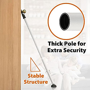 Door Security Bar, Door Stoppers Jammer Stick Bar for Safety, Adjustable Door Lock Bar for Sliding Glass Patio Door, Apartment, Home - Anti Break in Door Brace from Inside, White