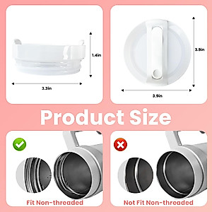 2 Pcs Tumbler Lid Replacement Fits for Stanley Cup 40 oz, Spill Splash Resistant Replacement Lids, Clear Tumbler Covers for Stanley Cup H2.0 Accessories(Milk White)
