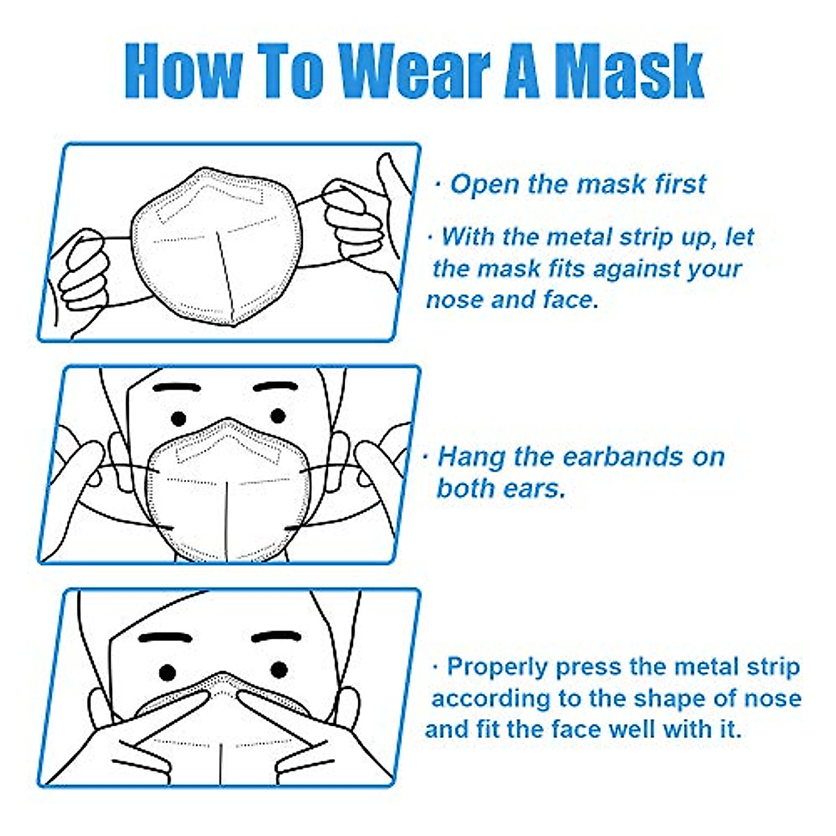 [30 Pieces] Disposable KN95 Face Mask Mouth Cover Masks (Black)