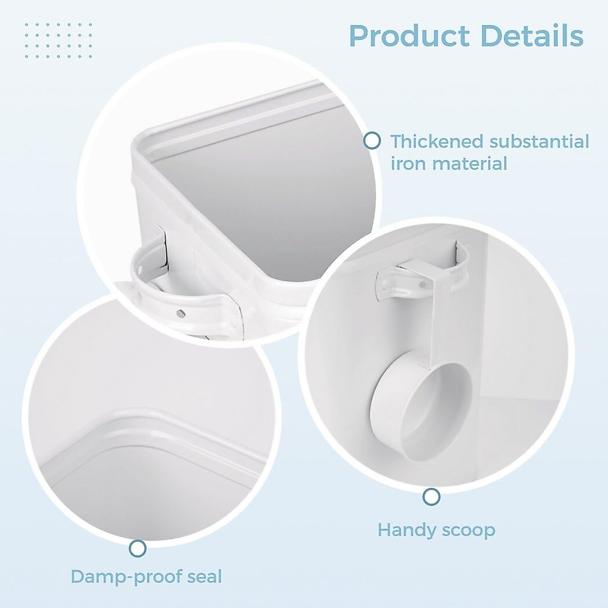 Homaisson Laundry Powder Container, Laundry Detergent Storage Container, Powder Laundry Soap Box, Vintage Style Metal Organizer with Lid and Handy Scoop