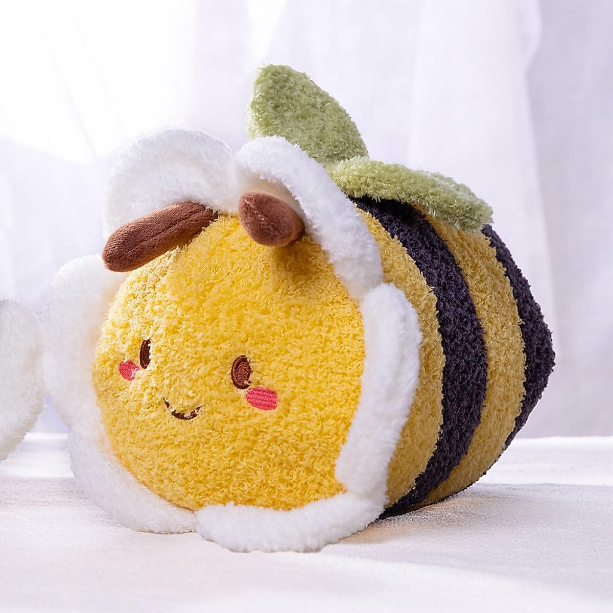 TONGMAN 12 inch Bee Plush Toy, Cute Bee Stuffed Plushie Pillow Doll, Soft bee Pillow Toy, Suitable for Boys and Girls Birthday Party
