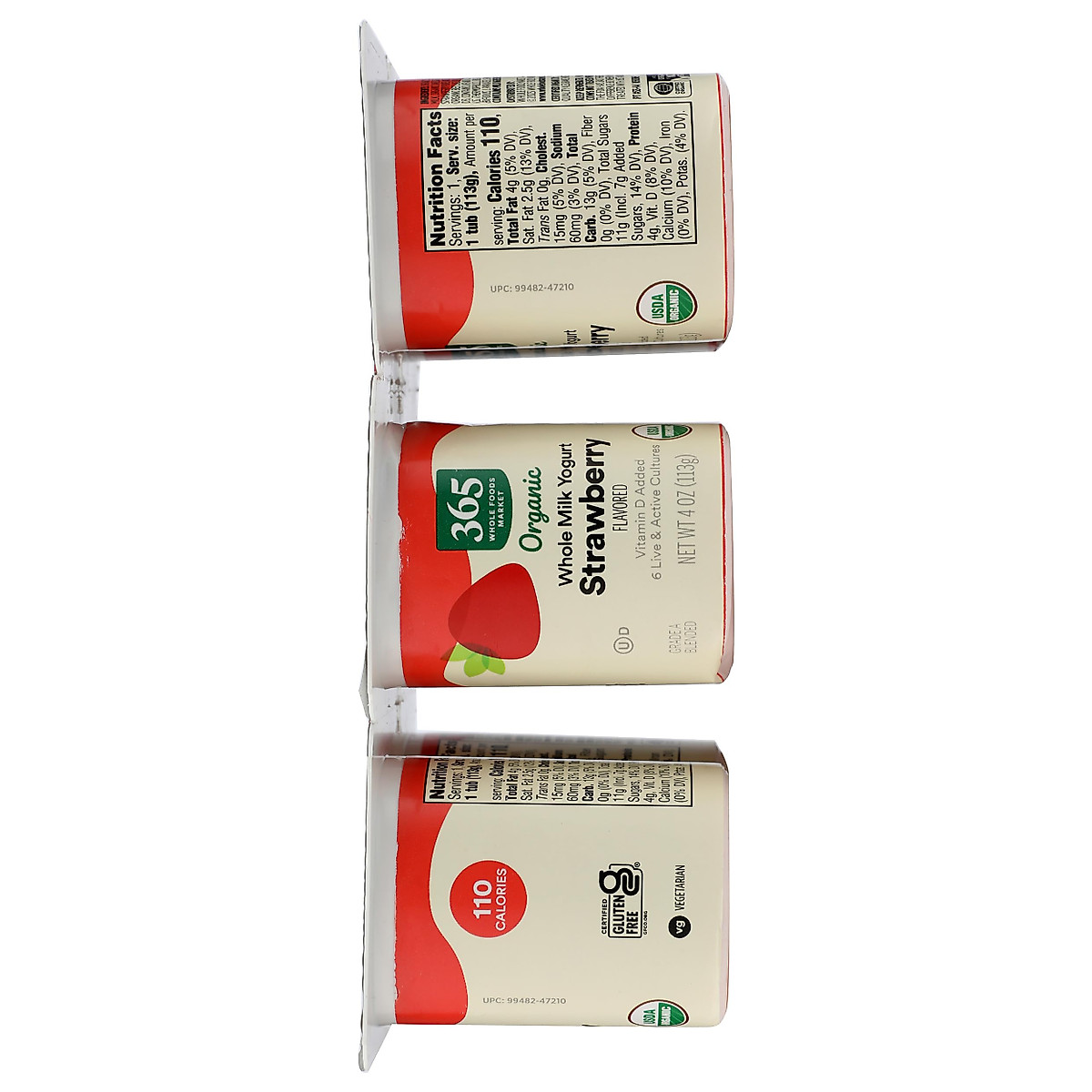 365 by Whole Foods Market, Yogurt Strawberry 6Pk Organic, 24 Ounce