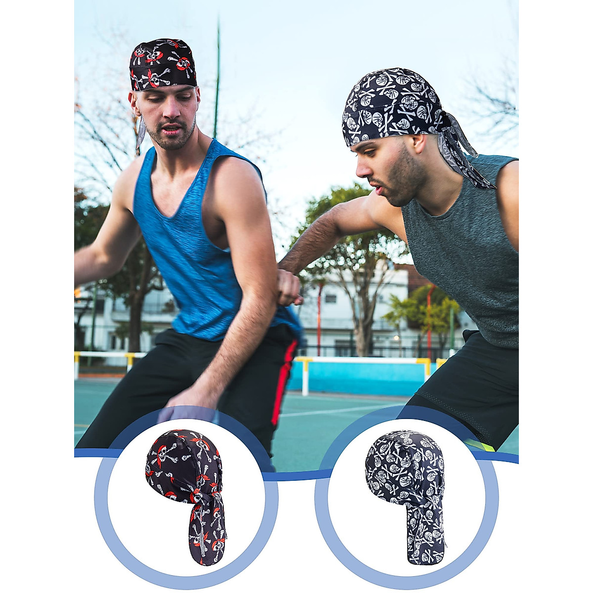 JaGely 16 Pieces Doo Rags Skull Caps for Men, Sweat Wicking Do Rags Cooling Dew Rags Pirate Helmet Liner Cycling Bandana Skull Cap for Men Women Multicolor