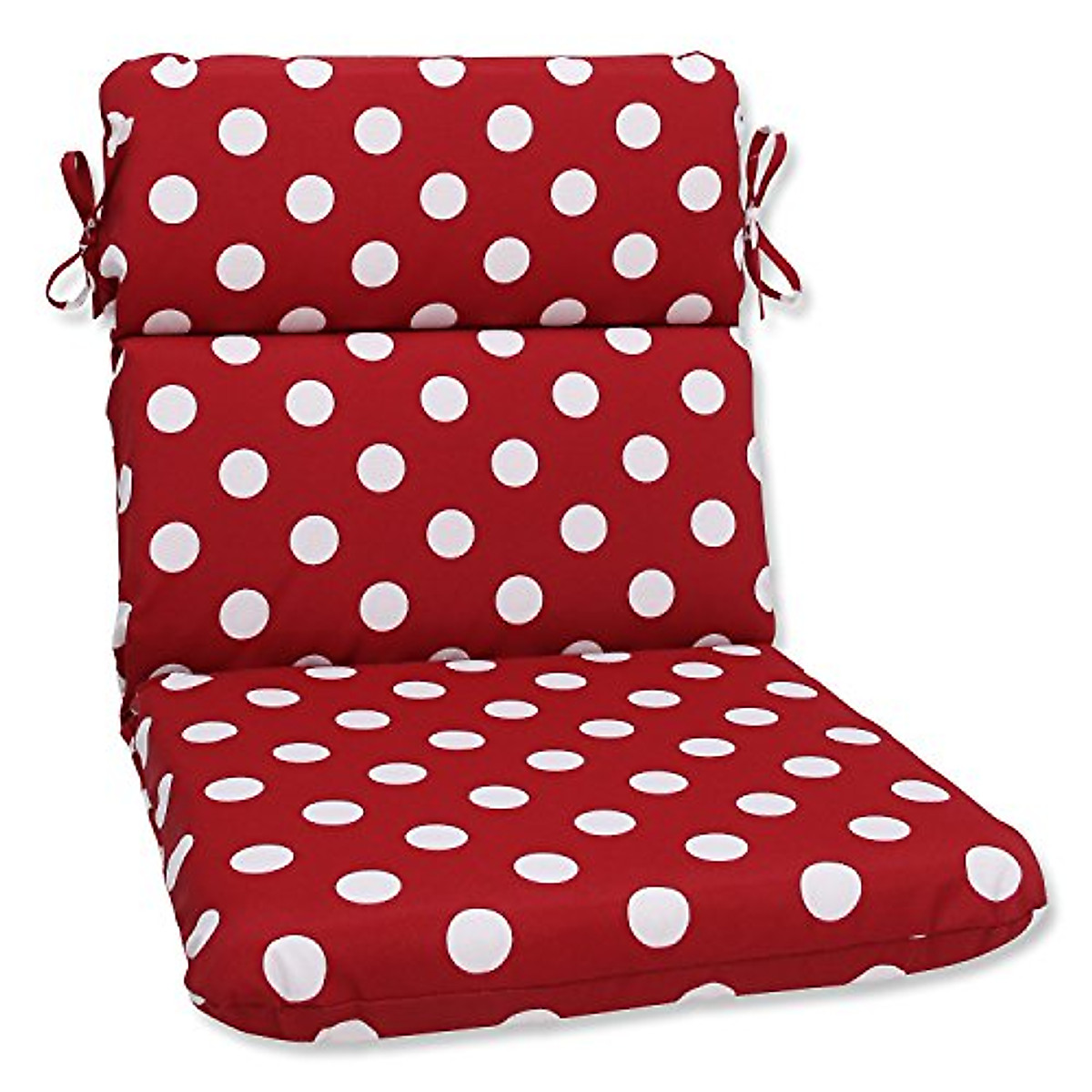 Pillow Perfect Outdoor/Indoor Polka Dot Red Round Corner Chair Cushion, 1 Count (Pack of 1)