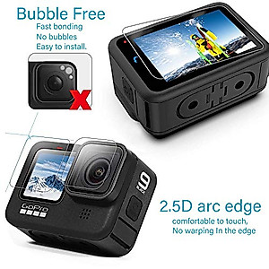 [9pcs] Hero 11 10 9 Screen Protector for GoPro Hero 11 10 9 Black, Ultra Clear Tempered Glass Screen Protector + Tempered Glass Lens Protector + Tempered Glass Front LCD Display Film for GoPro Hero 9 10 11 Action Camera