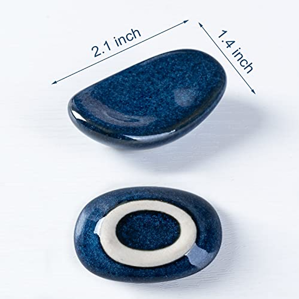 HOKELER Ceramic Chopsticks Holder Chopstick Rest Spoon Fork Stand Holder Set of 6, Multicolour