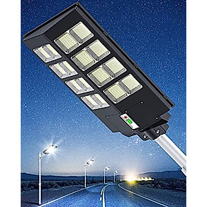 WYWNA JX1000 Solar Street Light Outdoor Solar Lights Plus BC800 Solar Motion Street Light for Parking Lot Garage