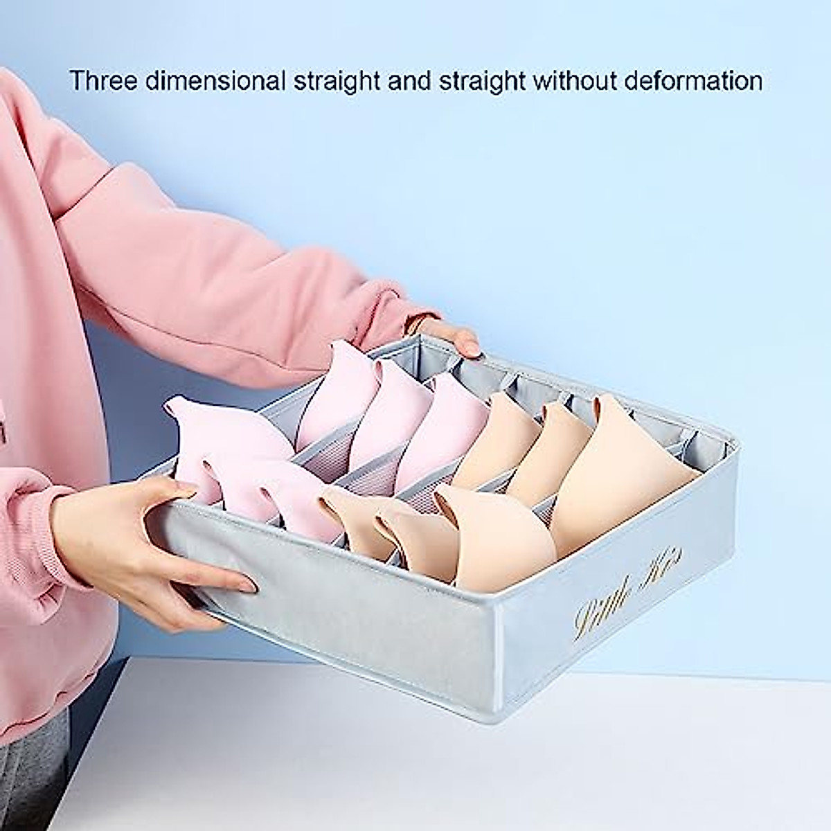 degtnb Underwear Drawer Organizer, Socks Organizer Multi Compartments Large Capacity Fabric Foldable Divided Clothes Container Case Home Supplies