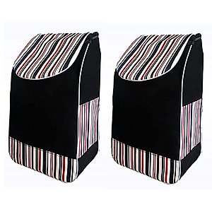 Shopping Cart Replacement Bag - 34L Shopping Trolley Replacement Bag with Side Pockets, Portable Waterproof Oxford Cloth Shopping Cart Trolley Bags, Trolly Bag Shopping L32 X W19 X H56cm (Color : Bla