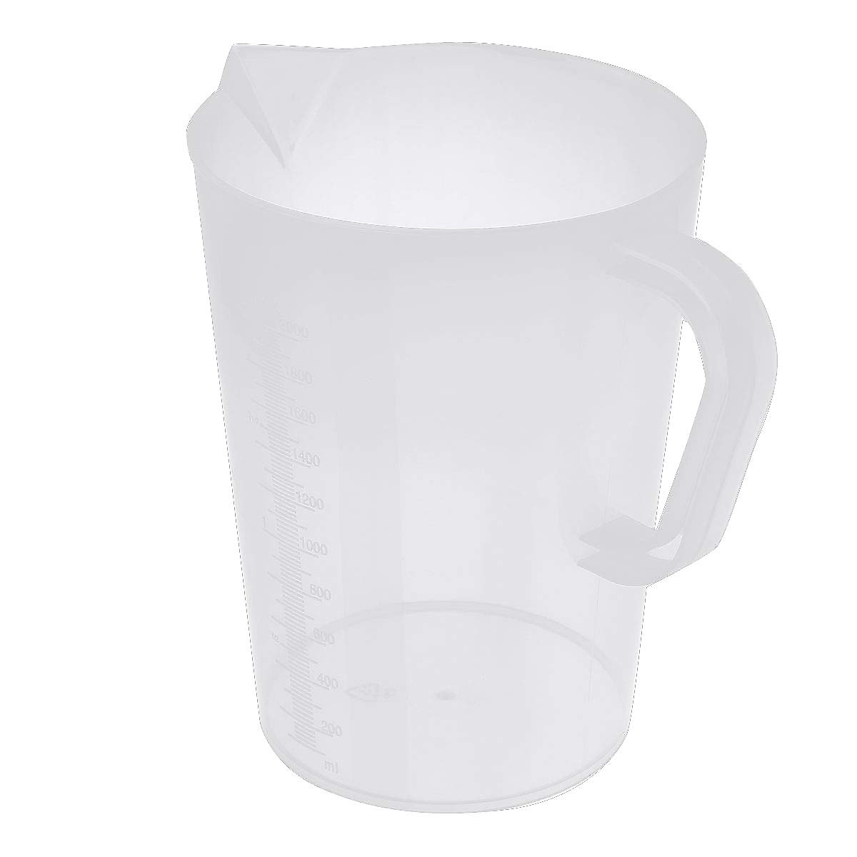 YiZYiF Kitchen Measuring Cup Plastic Graduated Pitcher Jug with Pour Spout and Lid for Cold Water Milk Tea Iced Juice Beer Without Lid 2000ml