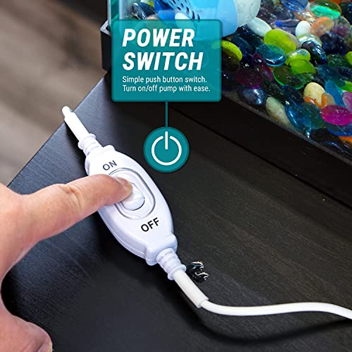 TERA PUMP Automatic Electric Water Replacement Pump, Submersible Water Pump for Gravel Cleaner, Fish Tank Water Changer Sand Washer with Filter & 50 ft Hose (Up to 8 Liters per Min)