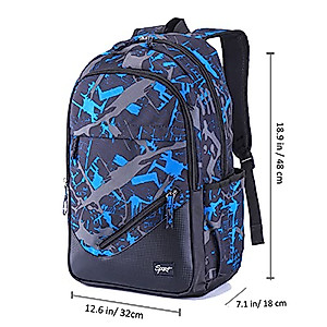 Ozmego Boys School Backpacks Midlle School College Bookbag for Teens Boys Girls (Camo Blue)