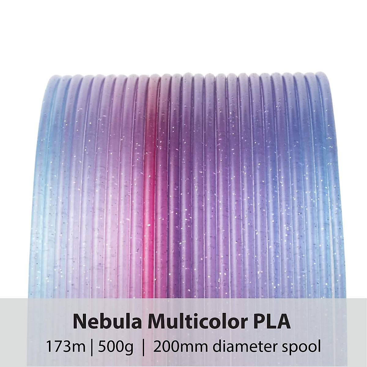 Protopasta Nebula HT PLA 3D Printer Filament 1.75mm 500g Multicolor Translucent Transition Glitter Filament; 3D Printing Filament on Recyclable Cardboard Spool for 3D Printers Like Creality Ender