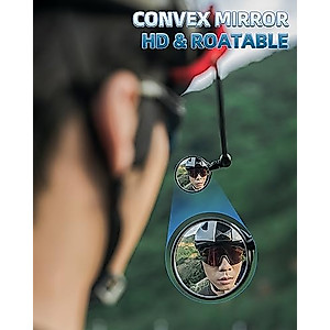 ROCKBROS Bike Helmet Mirror, Aluminum Alloy Moldable Frame, Detachable Fixing Way, Cycling Mirror Fit 90% Bicycle Helmet, Lightweight, Bike Accessories