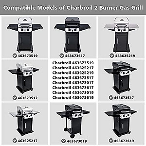 Barbqtime Grill Replacement Parts for Charbroil Performance 2 Burner Grill 463673519 463625217 463625219 463673517 463673017 463673617 463673019 463673619, Stainless Steel Part for Char-Broil Grill