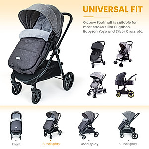 Orzbow Warm Bunting Bag Universal,Christmas Gifts Stroller Sleeping Bag Cold Weather,Waterproof Toddler Footmuff (Dark Grey)