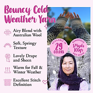 Woolen Delights Soft Wool Yarn for Crocheting, 3 Skeins, 522Yds/300G, Free Patterns - #4 Medium Aran/Heavy Worsted Weight Wool Yarn for Knitting - Crimson Red