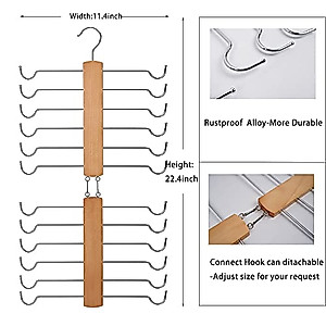 MRPAPA 2 Pack Bra Organizer for Closet, 360° Rotating Bra Hanger - Tank top Hanger for Closet Organizer,Wood Clothes Hangers for Tank Tops, Cami, Bras, Bathing Suits, Belts, Ties