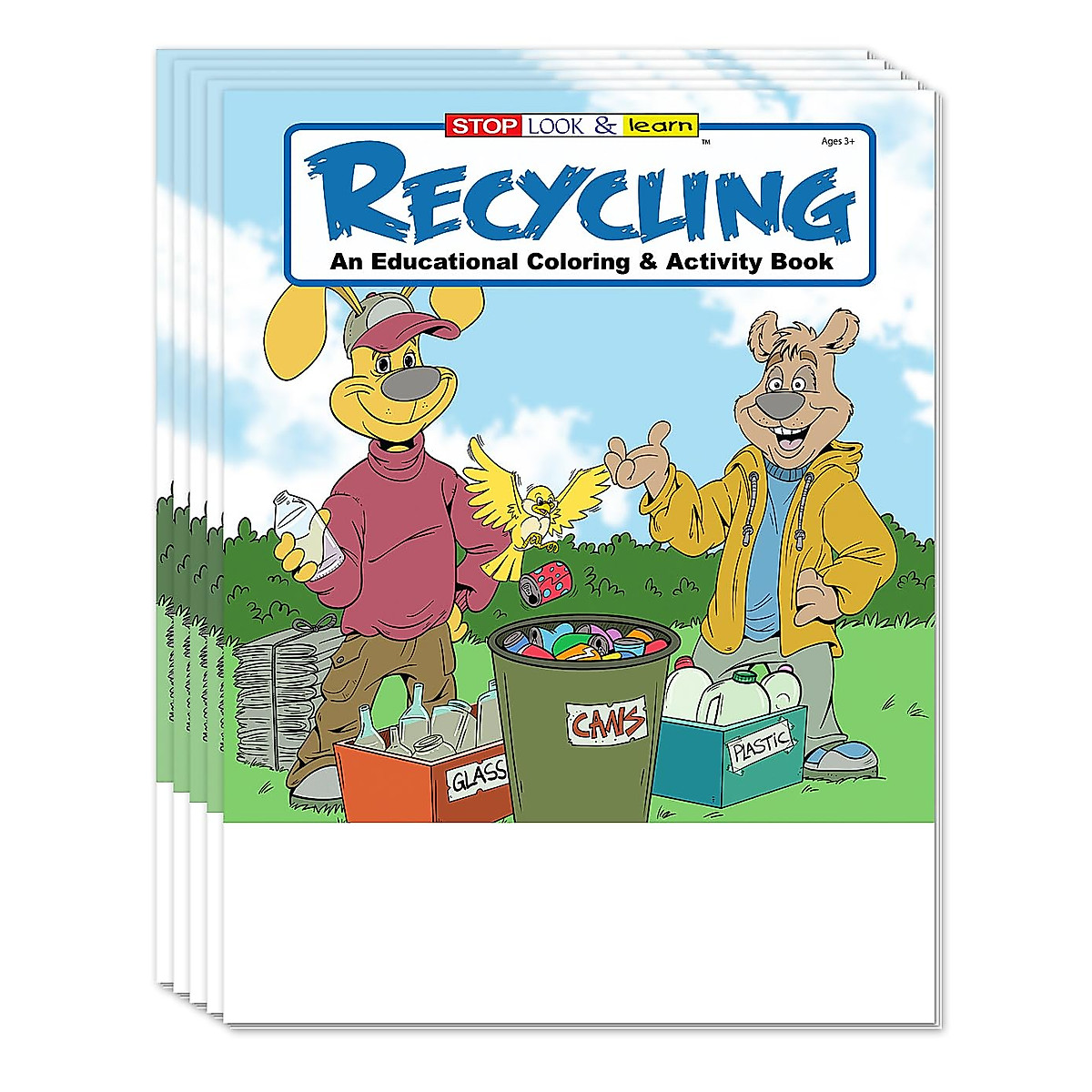 ZOCO - Learn to Recycle - Kids Educational Coloring Books (25 Bulk Pack, Without Crayons) - Earth Day, Environmental Program Handout - Recycling Activities for Kids