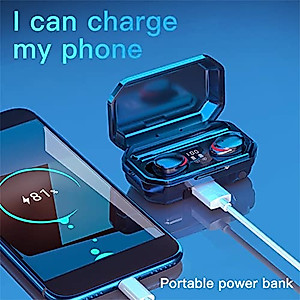 Game Bluetooth Headset, Smart Wireless LCD Display 9D Stereo Headphones Intelligent Noise Reduction, in Ear with Microphone Wireless Sports Earphones IPX7 Waterproof