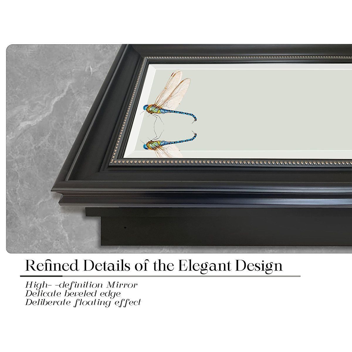 HESONTH 16"x26" Medicine Cabinet with Mirror Retro Bathroom Medicine Cabinet Organizer with Shelves Farmhouse Wall Mounted Hanging Rectangular Bathroom Mirror Cabinet Recess or Surface Mount