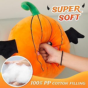 CozyWorld Pumpkin Bat Demon Plush Pillow Stuffed Animal Super Soft Sofa Cushion Stretchy Plushy Toy Halloween Party Decors Birthday 13”