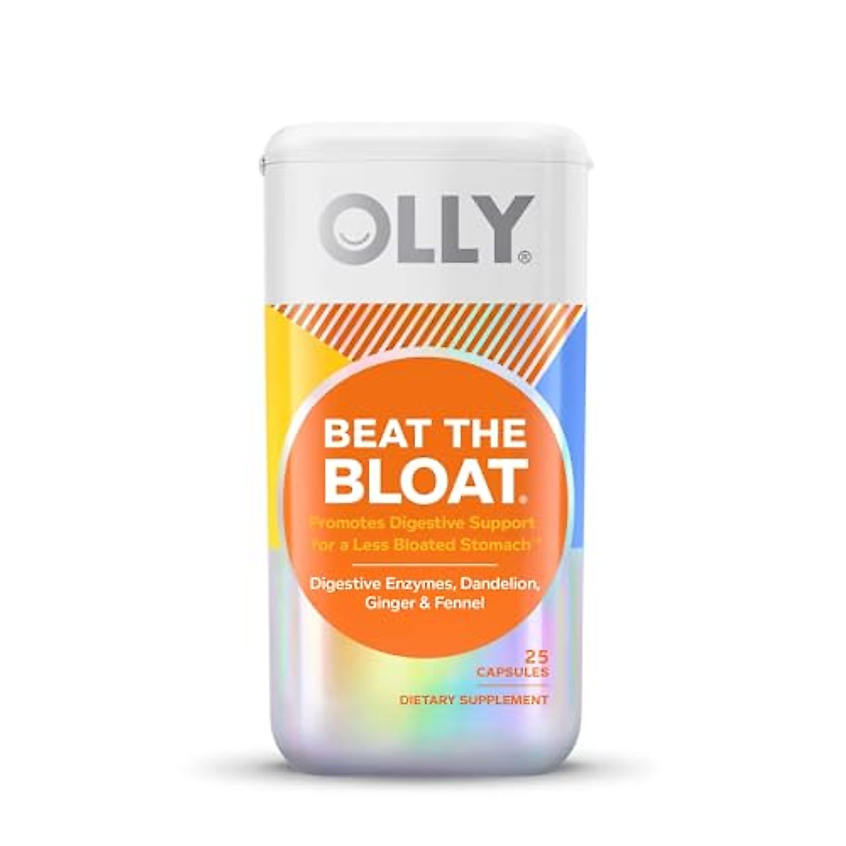 OLLY Beat The Bloat Capsules, Digestive Support Enzymes, Supplement for Women - 25 Count