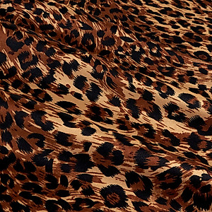 Charmeuse Satin Big Cheetah Tan/Brown/Black, Fabric by the Yard