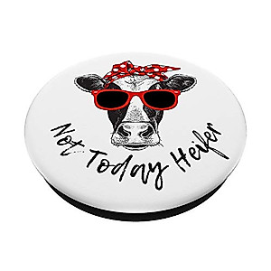 Not Today Heifer Funny Cow Red Sunglasses Black and White PopSockets PopGrip: Swappable Grip for Phones & Tablets