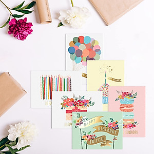 Sweetzer & Orange Gold Foil Bulk Birthday Cards Assortment – 24pc Bulk Happy Day flyers with Envelopes Box Set – Assorted Blank Birthday Cards for Women, Men, and Kids in a Boxed pack