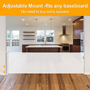 Mom's Choice Awards Winner - WOMHOM 100 Inch Extra Wide Retractable Baby Gates Extra Wide Baby gate for Large Opening Extra Long Dog Gates for The House Extra Large Pet Gate for Dogs Indoor Baby Fence