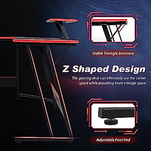 PayLessHere L Shaped Desk Corner Gaming Desk Computer Desk with Large Desktop Studying and Working and Gaming for Home and Work Place,Black