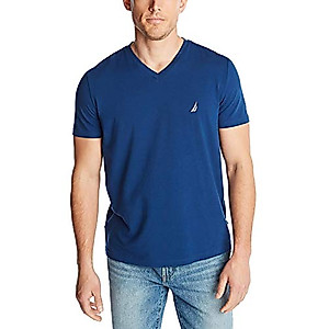 Nautica Men's Short Sleeve Solid Slim Fit V-Neck T-Shirt, Royal Blue, X-Large