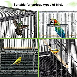 Epetlover 53 Inch Height Wrought Iron Standing Parrot Large Flight Bird Cage with Rolling Stand Birdcages for Parakeet Cockatiel Conure Lovebird Finch Black