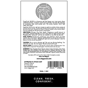 TPCK ToppCock Silver Leave-On Hygiene Gel for Man Parts, 90ml Odor Neutralizer, Male Care Moisturizing Body Hygiene