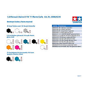 Tamiya 300024278 1:24 Renault Alpine A110 ‘71 Monte Carlo, Blue