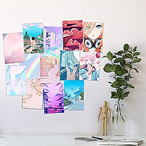 Kawaii Room Decor Aesthetic, 50pcs Kawaii Wall Decor for Anime Room Decor Pink Kawaii Stuff and Kawaii Bedroom Decor for Teen Girls, Kawaii Poster for Anime Walls, Anime Wall Collage Kit, Kawaii Stuff for Room