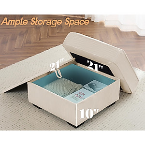 VanAcc Sofa, Modern Couch with Deep Seat, Ottoman Sofa- Comfy Couch for Living Room Apartment(Beige Corduroy)