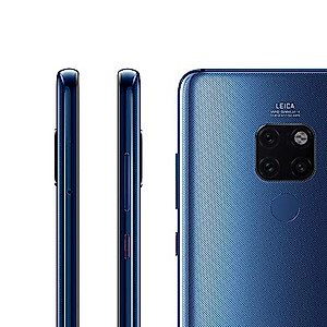 Huawei Mate 20 (128GB/4GB) 6.53" FHD+ Display Triple Camera 4000 mAh Battery 4G LTE GSM Dual SIM Global Unlocked (HMA-L29) International Version, Midnight Blue